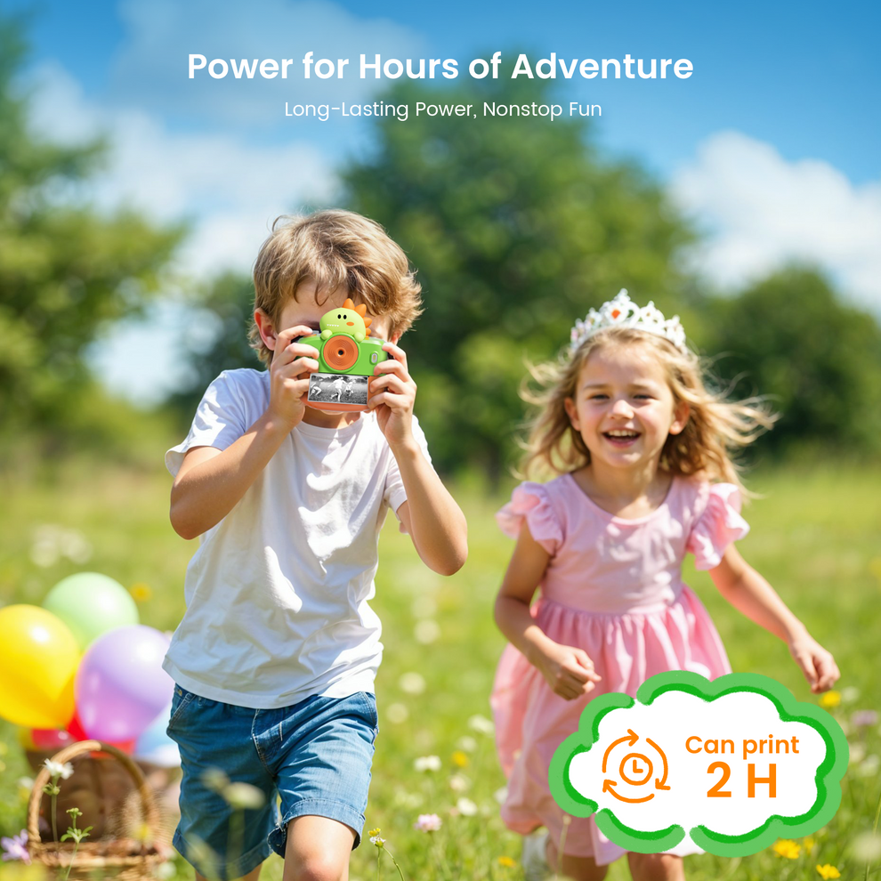 Phocol Dinosaur Camera for Kids, Kids Camera Instant Print, Bluetooth